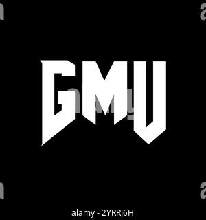 GMU letter logo design for technology company. GMU logo design black ...