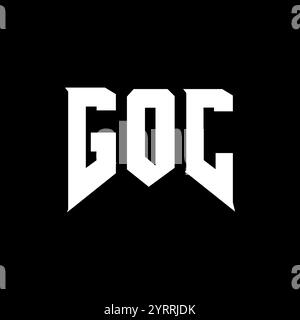 GOC letter logo design for technology company. GOC logo design black ...