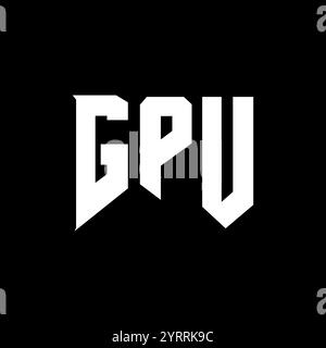 GPU letter logo design for technology company. GPU logo design black ...