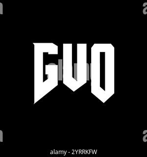 GUO letter logo design for technology company. GUO logo design black ...