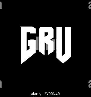 GRU letter logo design for technology company. GRU logo design black ...