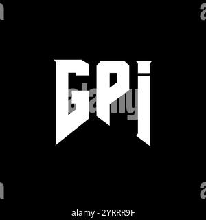 GPI letter logo design for technology company. GPI logo design black ...