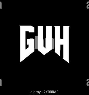 GUH letter logo design for technology company. GUH logo design black ...