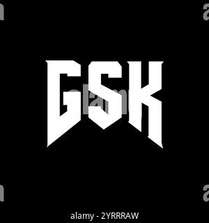 GSK letter logo design for technology company. GSK logo design black ...