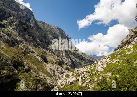 Cares route hiking trail winds through picos de europa national park in ...