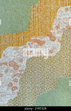 Ise-katagami dyeing sample kimono and antiquity Stock Photo - Alamy