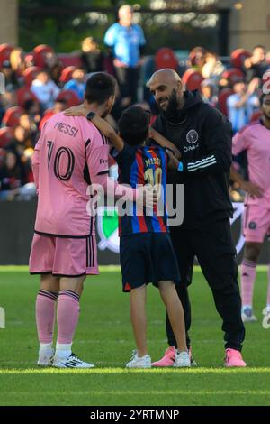 Yassine Cheuko, the bodyguard for Lionel Messi, arrives for an MLS ...