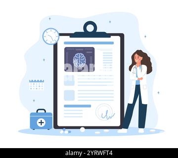 Neurosurgeon concept. Female doctor study brain diseases. Neurological ...