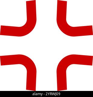 Cross popping veins symbol. Anger or irritation effect icon in anime or ...