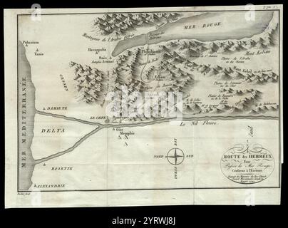 Route des Hebreux pour passer la Mer Rouge ; Pierre d'Horeb ; Route des ...