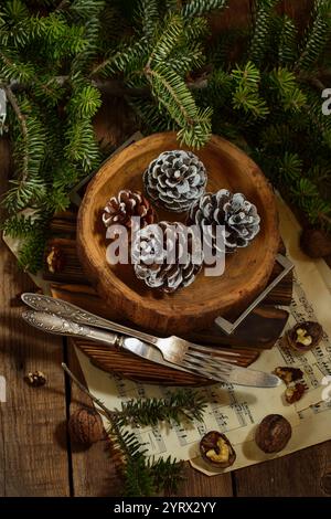 Fork with small cones Stock Photo - Alamy