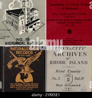 Collage of WPA Historical Records Survey publications 1 Stock Photo - Alamy