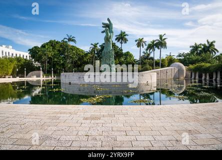 USA, Florida, Miami Beach, Holocaust Memorial, with stained glass ...