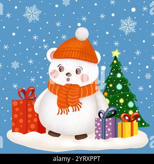 Winter print with cartoon snowflakes for Christmas wrapping paper and ...