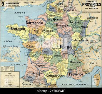 A historical map of France as it appeared in 1786, detailing the ...