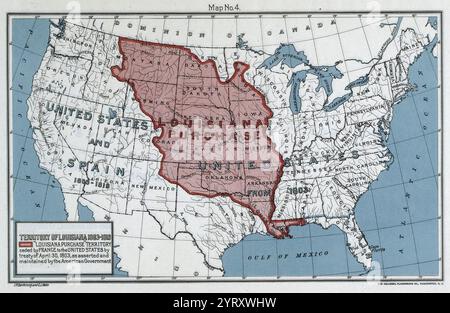 Map of the Louisiana Purchase Territory Stock Photo - Alamy
