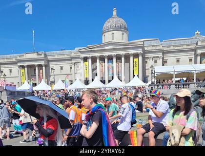 Gay Pride March in Trafalgar Square, July 2024 Stock Photo - Alamy