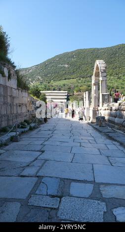 Marble Street at the archaeological site of Ephesus near Selcuk, Turkey ...