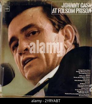 The american singer songwriter Johnny Cash photographed backstage at ...