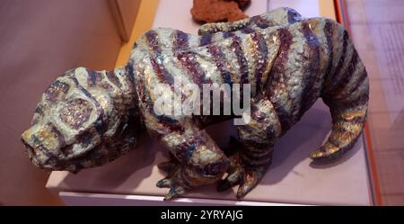 Model of a Rhynchosaurus (beaked lizard); a genus of rhynchosaur that ...