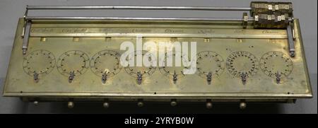 A Pascaline Calculating machine of 1652. Pascal's calculator (also ...