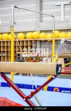 Gymnastics vaulting boxes in a sports hall, highlighting training ...