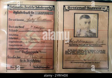 German Nazi identity document used by a soldier at a Death Camp during ...