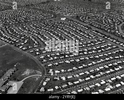 Aerial view of Levittown housing development on Long Island, New York ...