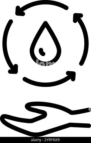 Filter water line icon. Osmosis and desalination. Filtration process ...