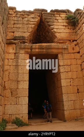 The Treasury of Atreus also known as the tomb of Agamemnon, at Mycenae ...