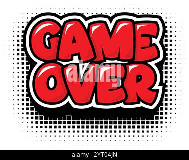 Game Over icon for UI game. Vector cartoon design header on transparent ...