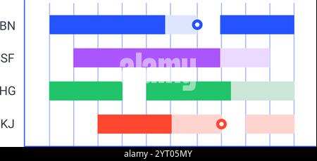 Colorful gantt chart is visualizing project timeline, progress, and milestones, providing a ...