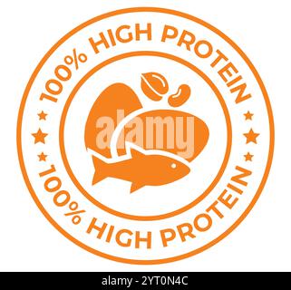 High protein icon, High protein label design for packaging, Nutrition ...