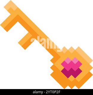 door key vintage game pixel art vector illustration Stock Vector Image ...