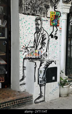 Depiction of Henri Matisse on the Interzone store in Tangier Stock ...