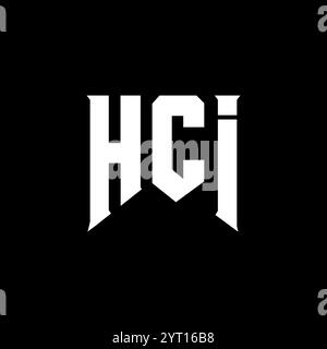 HCI letter logo design for technology company. HCI logo design black ...
