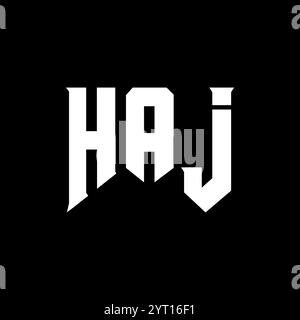 HAJ letter logo design for technology company. HAJ logo design black ...