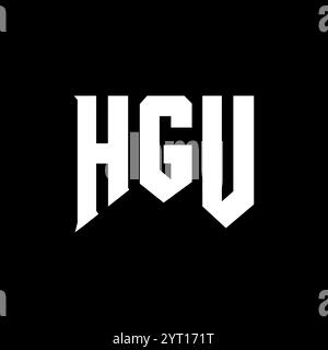 HGU letter logo design for technology company. HGU logo design black ...