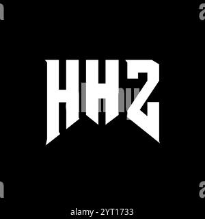 HHZ letter logo design for technology company. HHZ logo design black ...