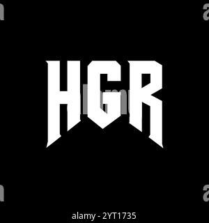 HGR letter logo design for technology company. HGR logo design black ...
