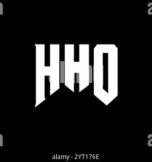 HHO letter logo design for technology company. HHO logo design black ...