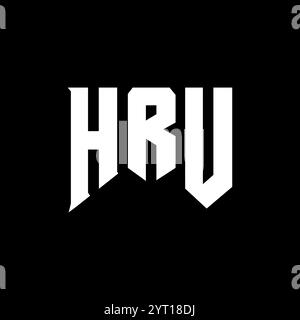 HRU letter logo design for technology company. HRU logo design black ...
