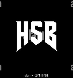 HSB letter logo design for technology company. HSB logo design black ...