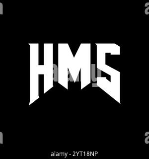 HMS letter logo design for technology company. HMS logo design black ...