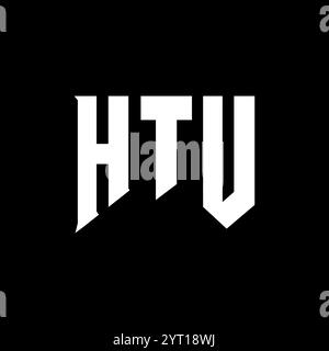 HTU letter logo design for technology company. HTU logo design black ...