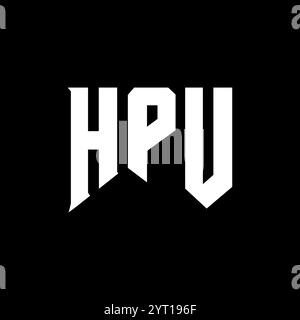 HPU letter logo design for technology company. HPU logo design black ...