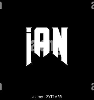IAN letter logo design for technology company. IAN logo design black ...