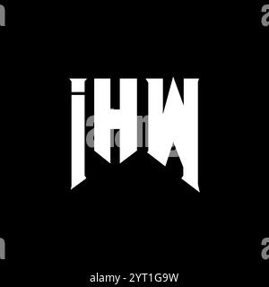 IHW letter logo design for technology company. IHW logo design black ...