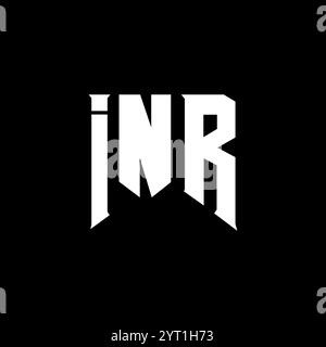 INR letter logo design for technology company. INR logo design black ...