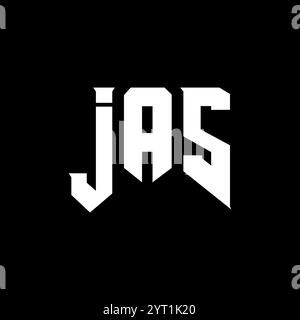 JAS letter logo design for technology company. JAS logo design black ...